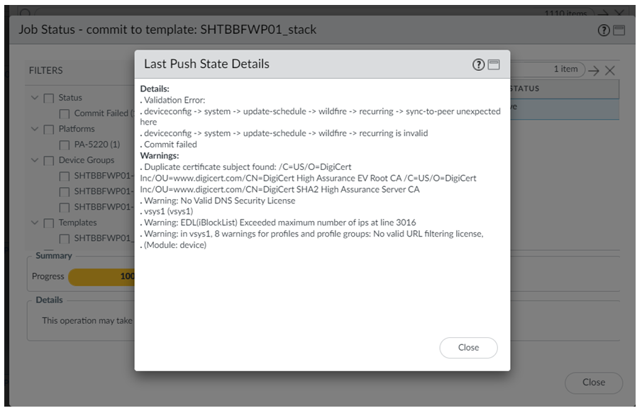 LIVEcommunity - Validation error while pushing config in panorama - LIVEcommunity - 561187